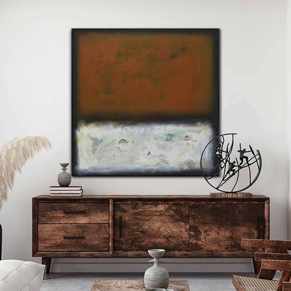 Red White Color Field Painting Square Minimal Abstract – Sky Whitman ...