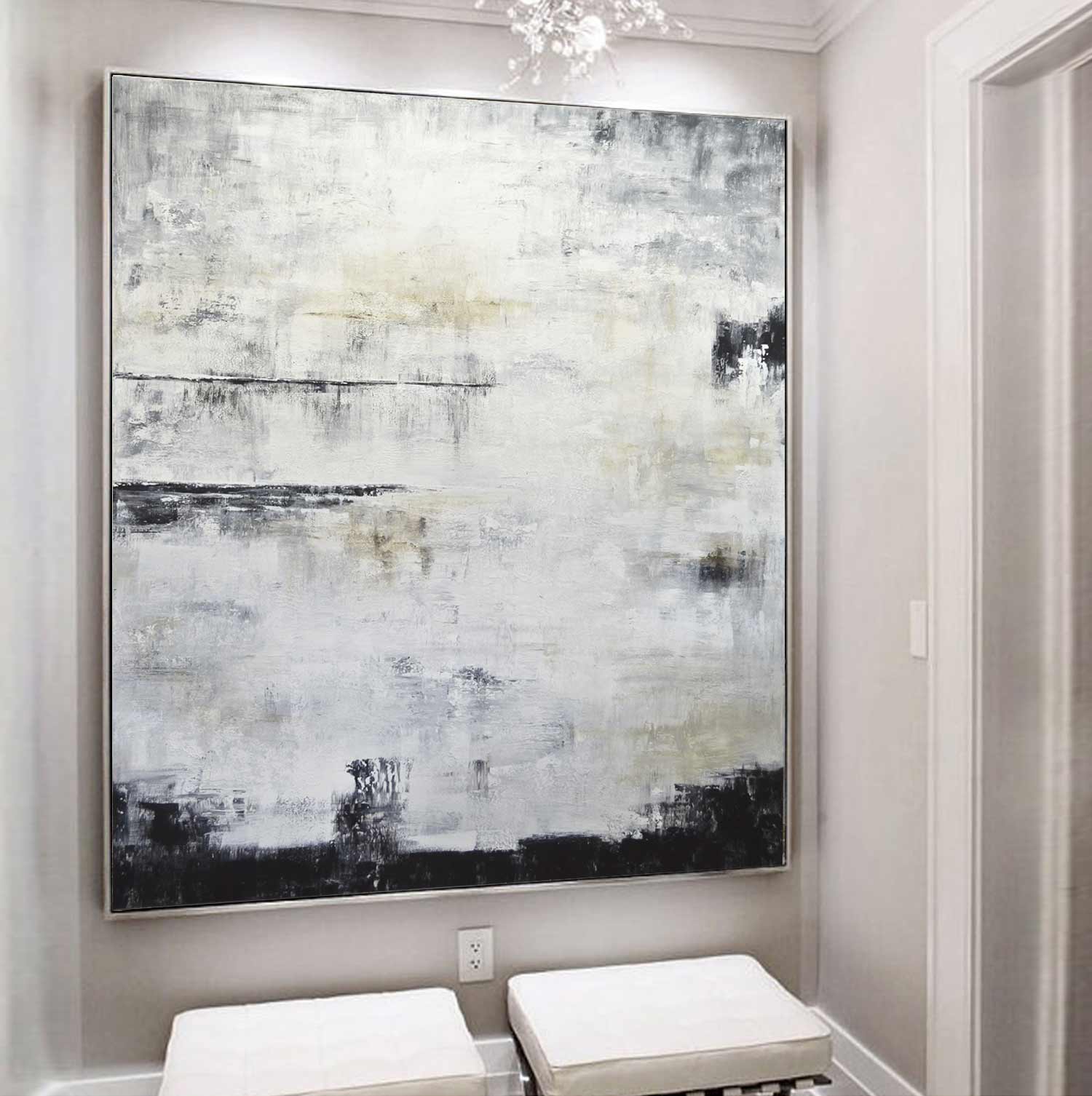 Custom Abstract Painting Square Contemporary Artwork – Sky Whitman Fine Art